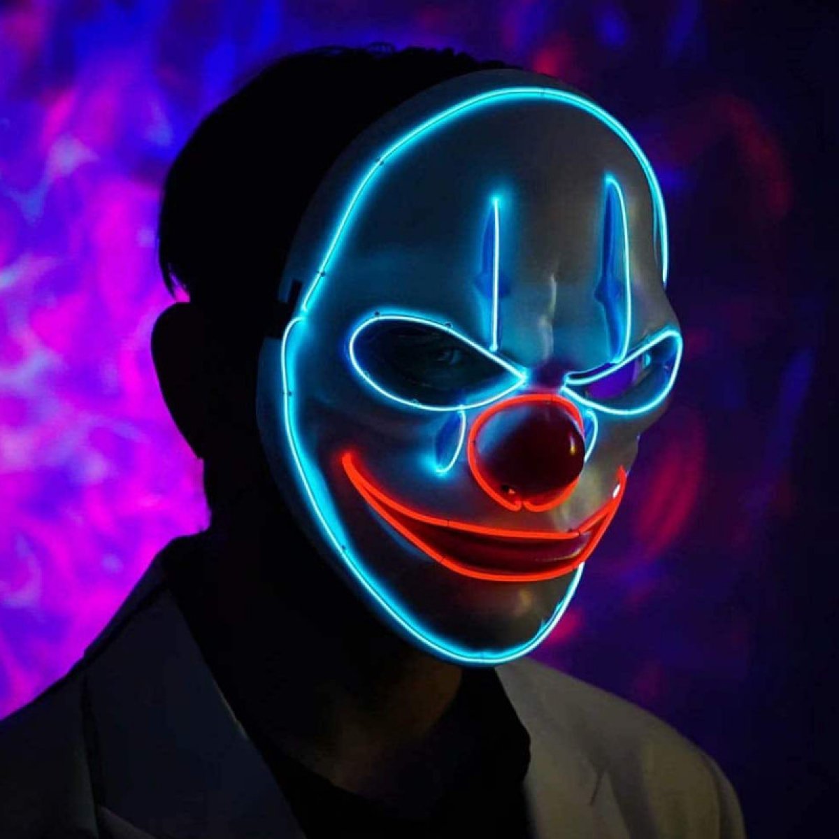 Köp LED Mask Scary Clown Här - Snabb Leverans - Temashop.se