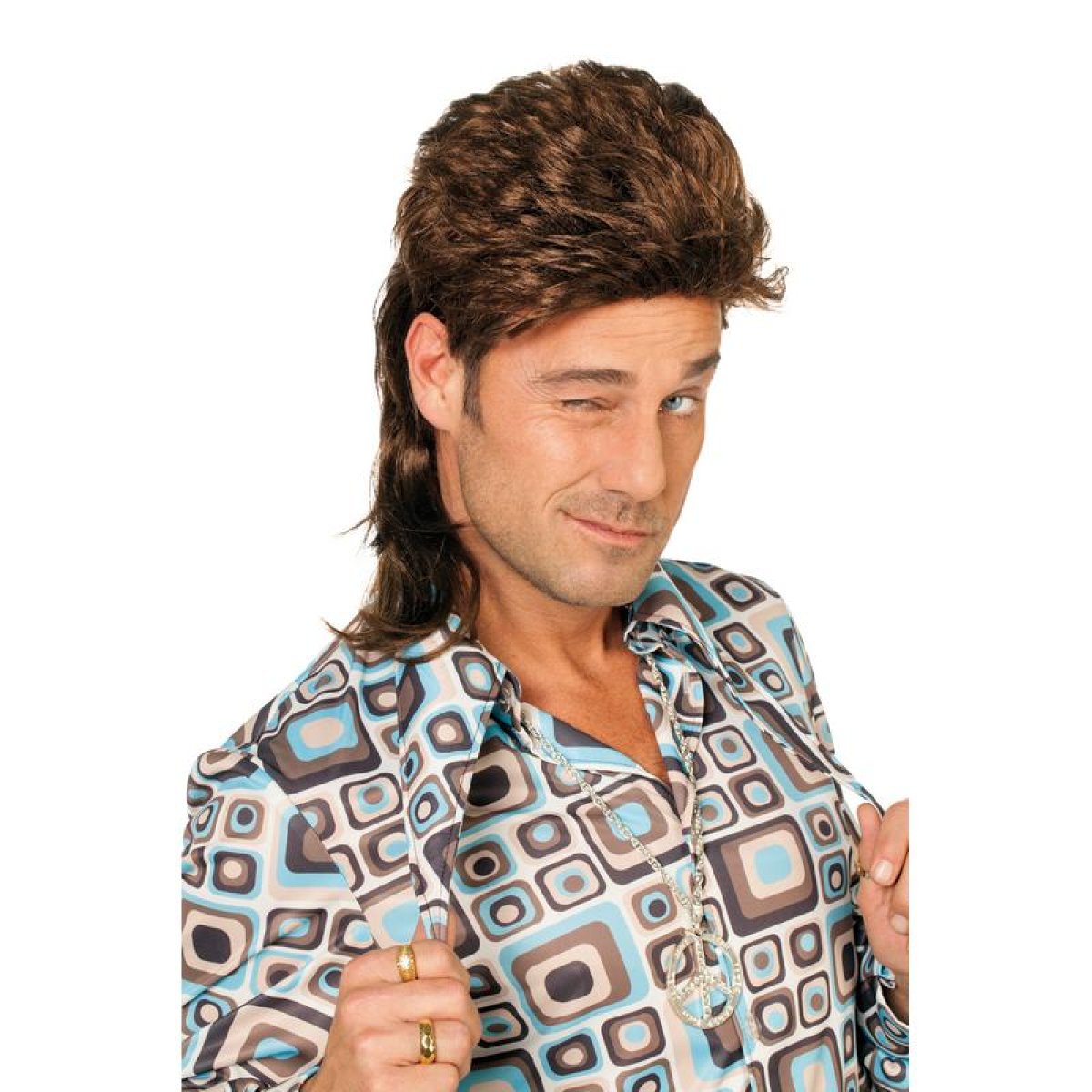 Köp 80-tal Mullet Peruk Brun Här - Snabb Leverans - Temashop.se