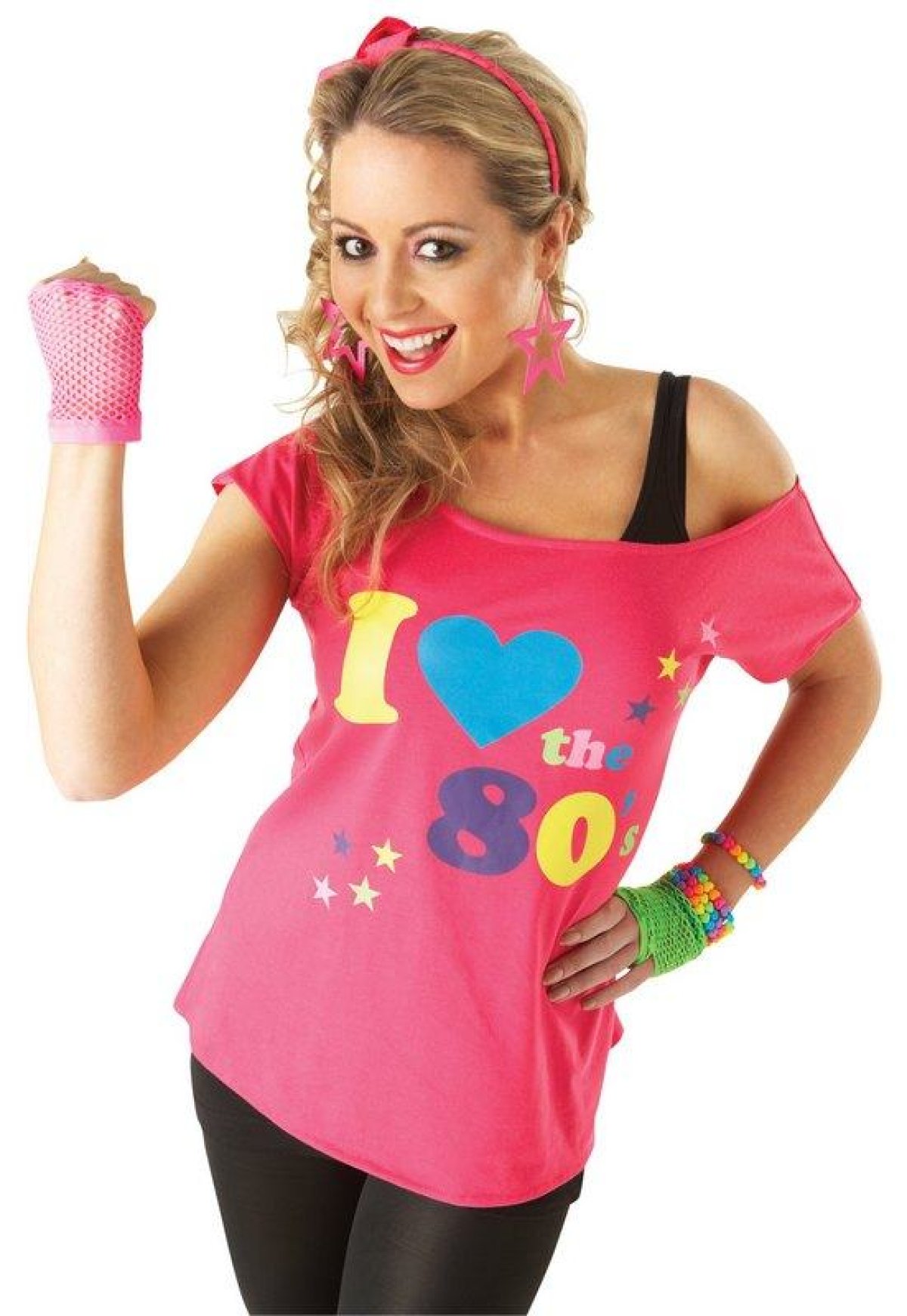 Köp 80-tals T-shirt Rosa Här - Snabb Leverans - Temashop.se