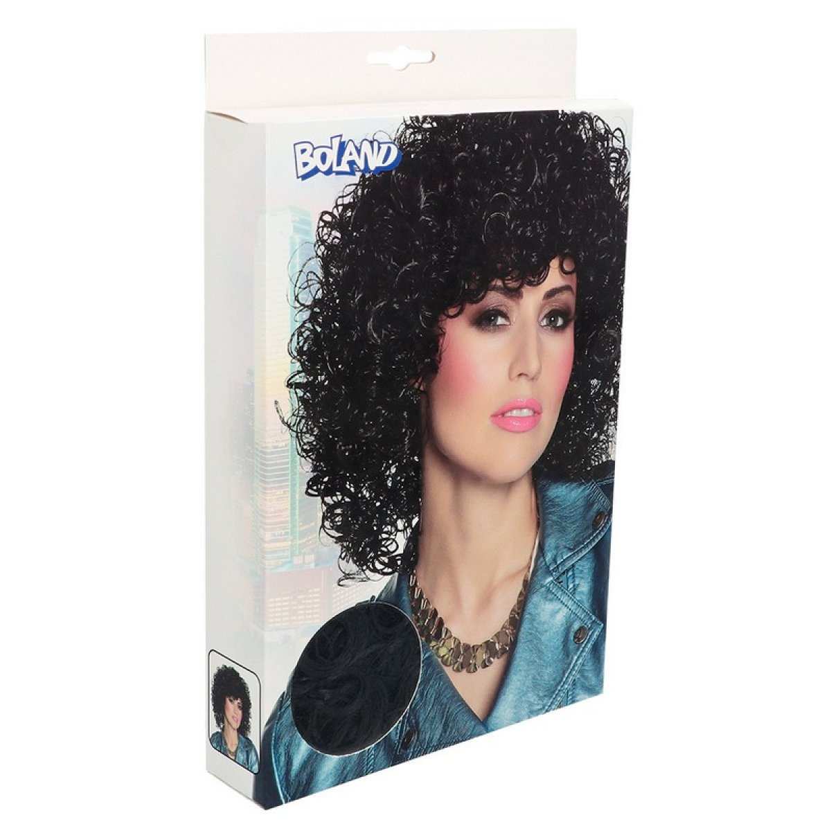Köp 80-tal Lockig Peruk Svart Här - Snabb Leverans - Temashop.se