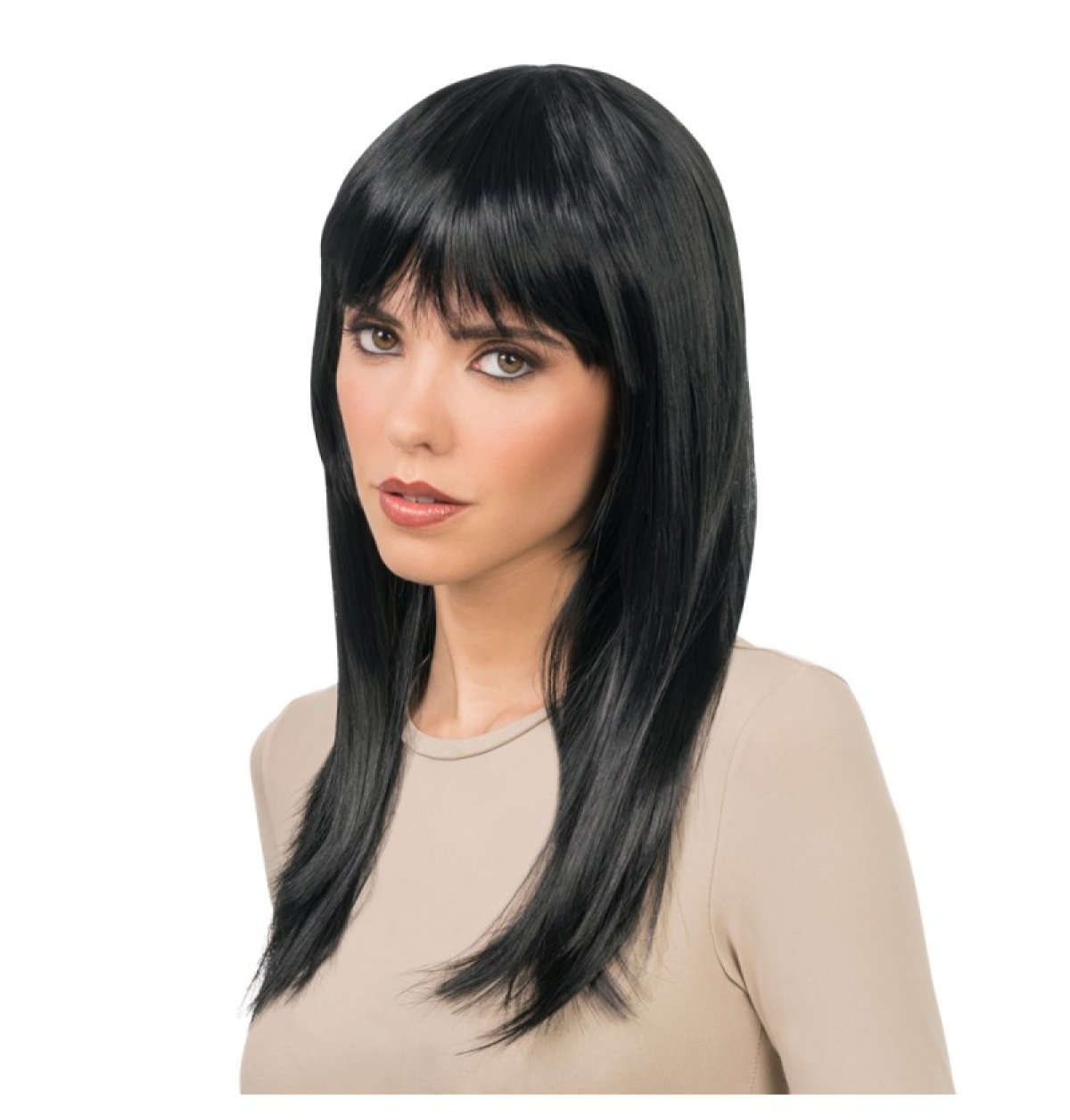 Köp Lång Peruk Med Lugg Svart Här - Snabb Leverans - Temashop.se