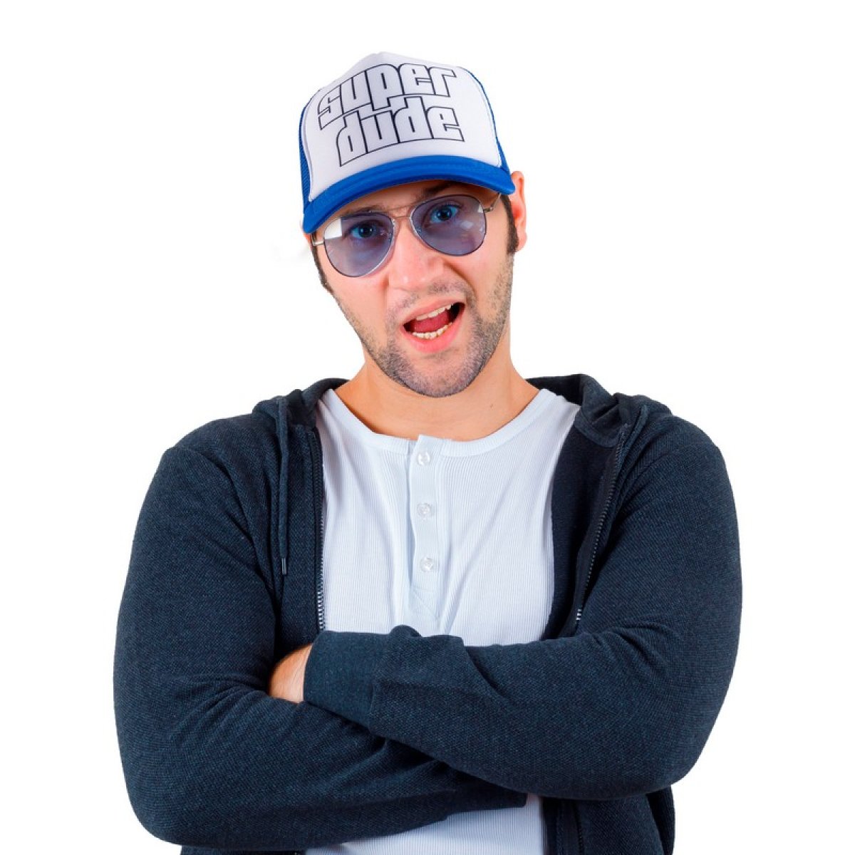Köp Super Dude Keps Blå/Vit Här - Snabb Leverans - Temashop.se