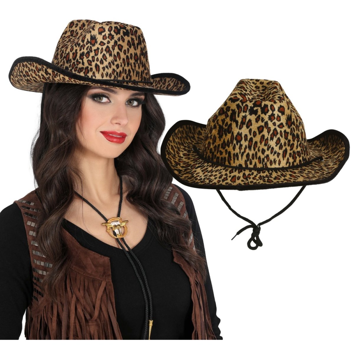 Köp Leopard Cowboyhat Brun Här - Snabb Leverans - Temashop.se