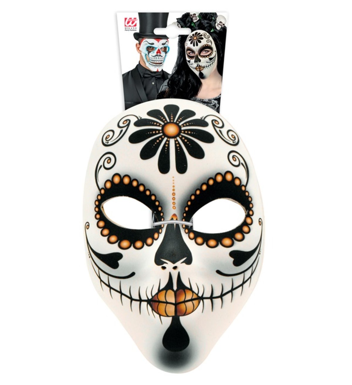 Köp Día de los Muertos Mask Svart/Orange Här - Snabb Leverans - Temashop.se