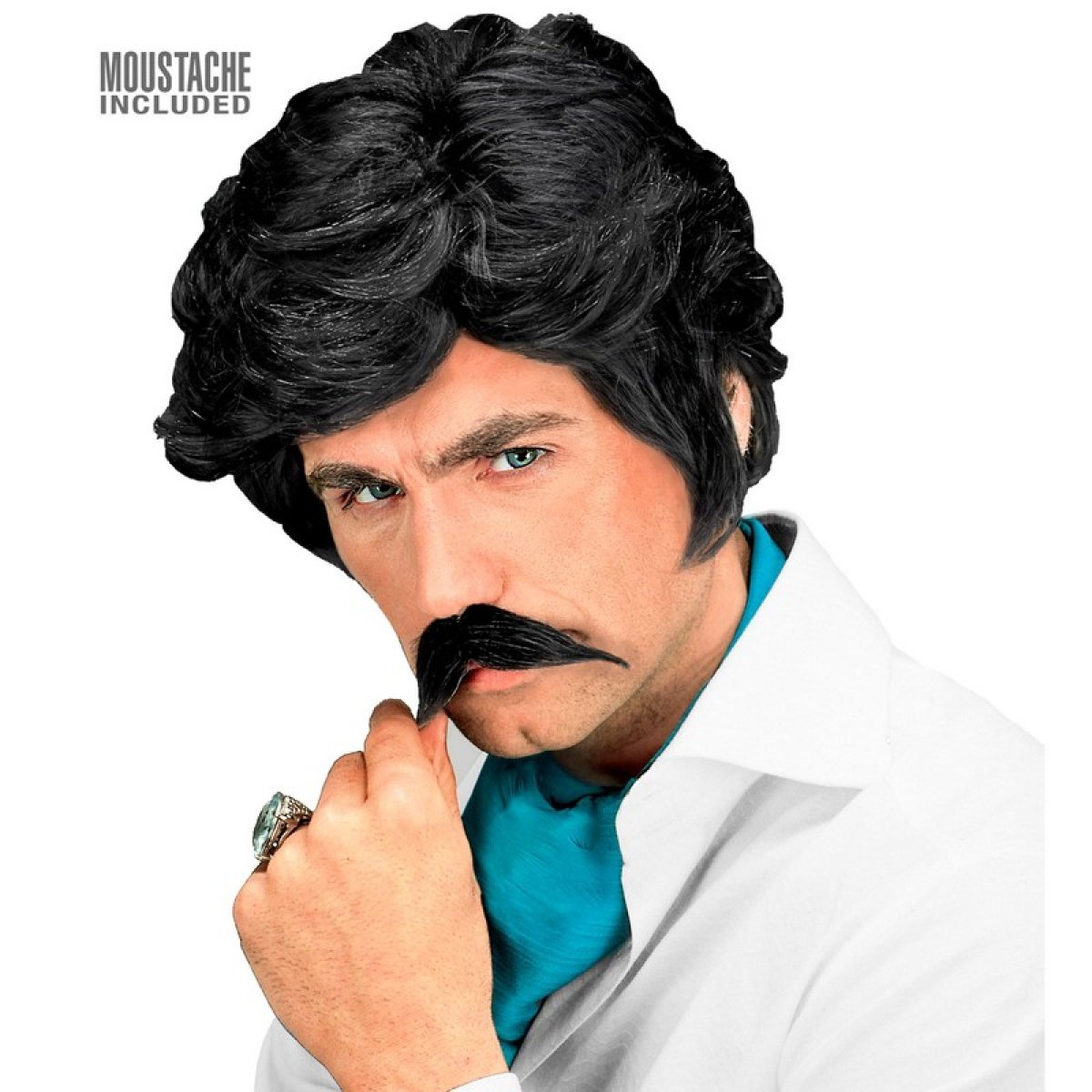 Köp 80-tal Playboy Peruk & Mustasch Svart Här - Snabb Leverans ...